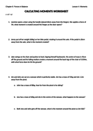 Moments Worksheet with Answers | Teaching Resources