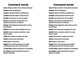 Command Word Match Up Task for AQA A GCSE Geography | Teaching Resources