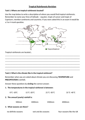 Tropical Rainforests Revision Booklets AQA A Geography GCSE | Teaching ... Tropical Rainforests Revision Booklets AQA A Geography GCSE | Teaching ...