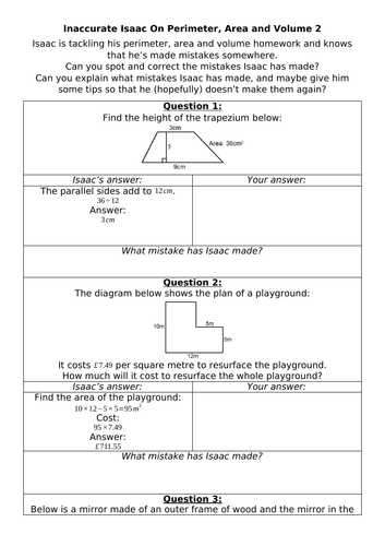 Erica's errors - GCSE | Teaching Resources