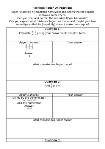 Erica's errors - GCSE | Teaching Resources Erica's errors - GCSE | Teaching Resources