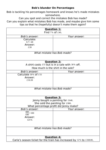 Erica's errors - GCSE | Teaching Resources Erica's errors - GCSE | Teaching Resources