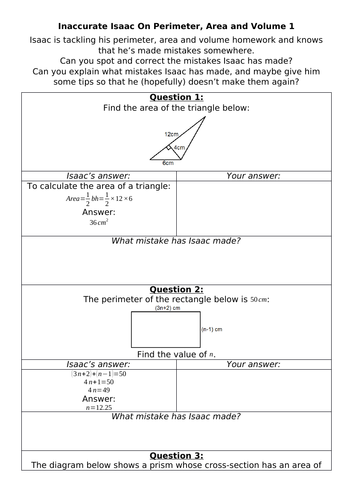 Erica's errors - GCSE | Teaching Resources Erica's errors - GCSE | Teaching Resources