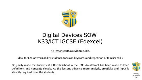 Digital Devices - 2. Phones and Tablets - Edexcel ICT iGCSE Unit 1 – EAL | Teaching Resources