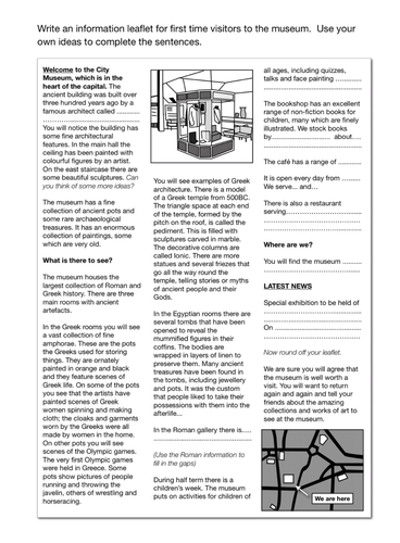 Write An Information Leaflet: My Visit To The Museum ( 9-14 years ...
