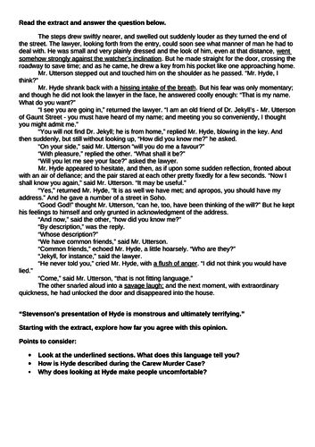 Jekyll and Hyde AQA Exam style practice | Teaching Resources