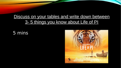 Mock Paper 1 Aqa Gcse English Life Of Pi Teaching Resources