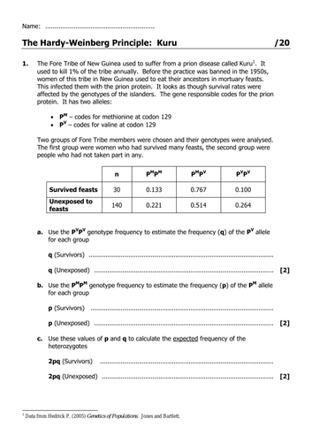 Hardy-Weinberg Principle (Powerpoint and three accompanying worksheets ...