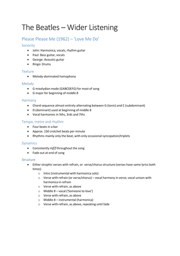 The Beatles - three songs | Teaching Resources