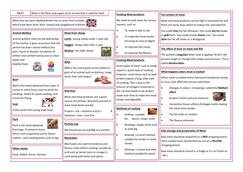 KNOWLEDGE ORGANISERS - GCSE FOOD PREP & NUTRITION | Teaching Resources