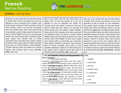 GCSE French revision - Narrow reading texts and tasks on talking about ...