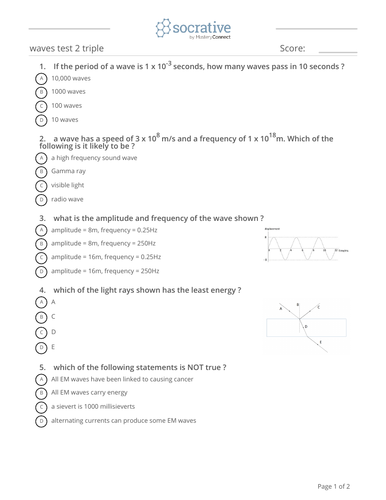 AQA physics GCSE 9 -1 exam practice M/C revision questions for paper 2 ...