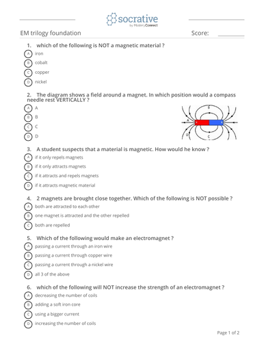 AQA physics GCSE 9 -1 exam practice M/C revision questions for paper 2 ...