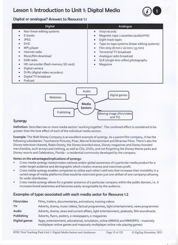 Unit 1 Bundle: BTEC First in Creative Digital Media Production ...