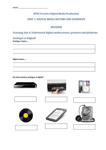 Unit 1 Bundle: BTEC First in Creative Digital Media Production ...