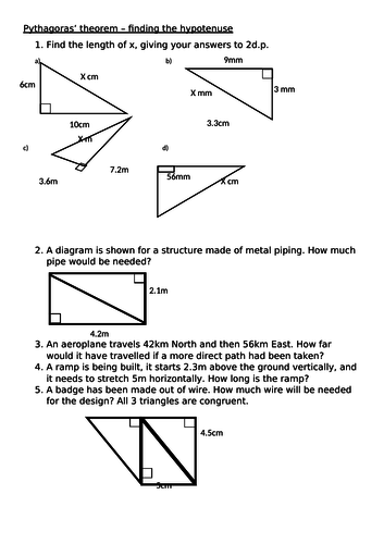 Pythagoras' Theorem Worksheets | Teaching Resources Pythagoras' Theorem Worksheets | Teaching Resources