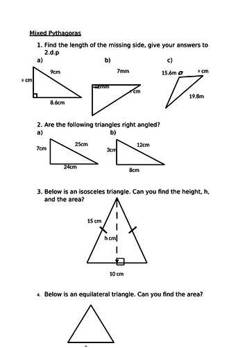 Pythagoras' Theorem Worksheets | Teaching Resources Pythagoras' Theorem Worksheets | Teaching Resources