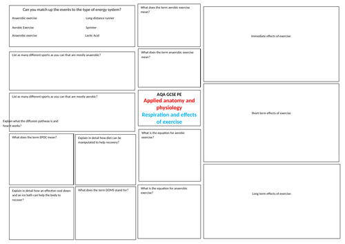 Aqa Gcse Pe 2016 New Spec Revision 1 4 Aerobic And Anaerobic