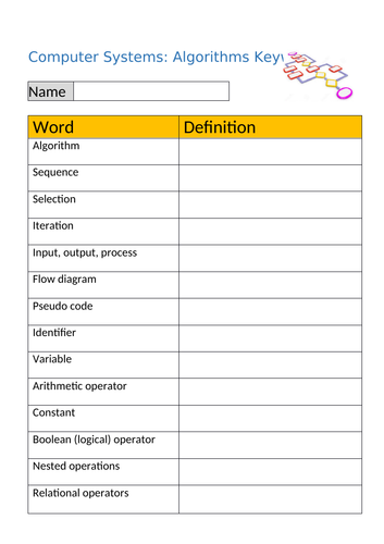 Computing Keywords Sheets (pupils find the definitions) | Teaching ... Computing Keywords Sheets (pupils find the definitions) | Teaching ...