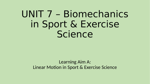 BTEC Sport & Exercise Science Unit 7 Learning Aim A content powerpoint ...