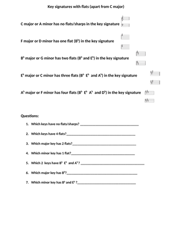 Learning keys and key signatures | Teaching Resources