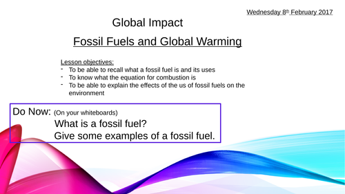 Fossil Fuels and Global Warming | Teaching Resources