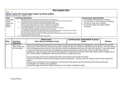The Great Paper Caper - Year two English 8 day plan | Teaching Resources