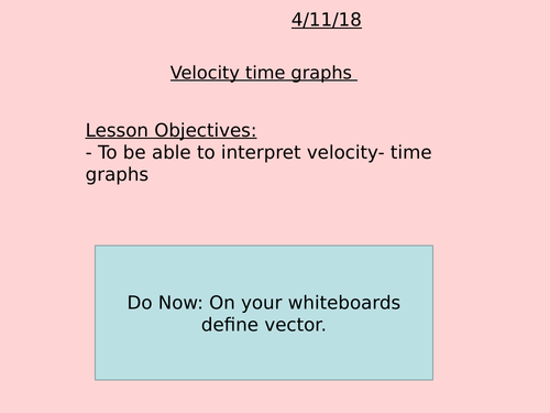 Velocity Time Graphs | Teaching Resources