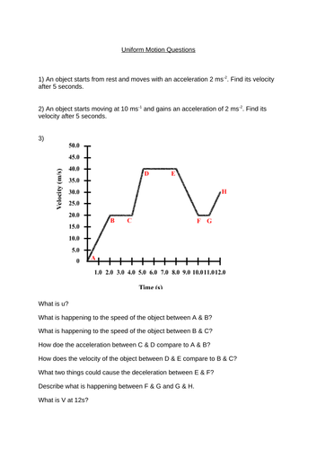 Uniform Motion | Teaching Resources