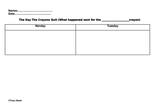 The Day the Crayons Quit (Year 2) English planning - 7 days | Teaching ...