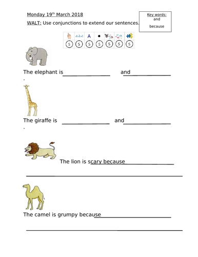 Differentiated Conjunctions Lesson for Year 1. Everything included ...