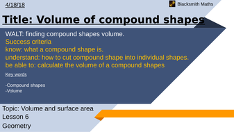 Volume of compound shapes lesson | Teaching Resources