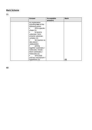 SB1 Key Concepts In Biology 10 minute Test | Teaching Resources
