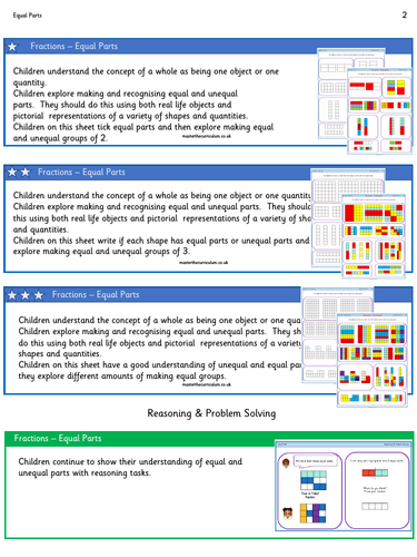 Year 2 - Spring- Week 1 - Differentiated Fractions Worksheets - White ...
