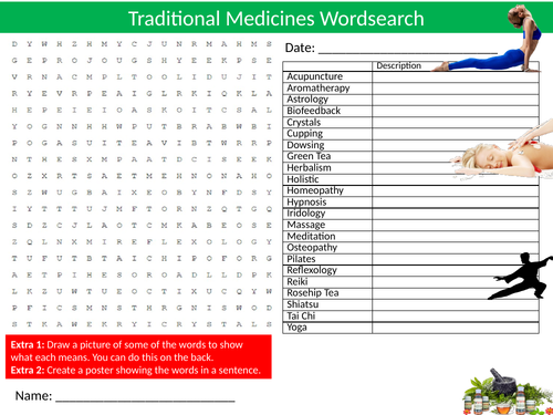 Traditional Medicines Wordsearch Sheet Starter Activity Keywords Cover ...
