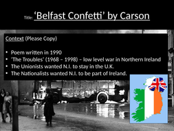 Poppies (by Weir) and Belfast Confetti (by Carson) - GCSE Poems for ...