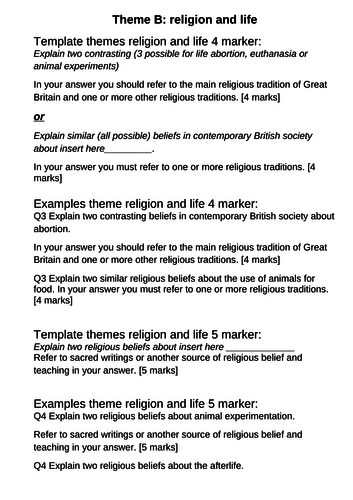 AQA Spec A Religion and Themes BUNDLE Revision activities Revision ...