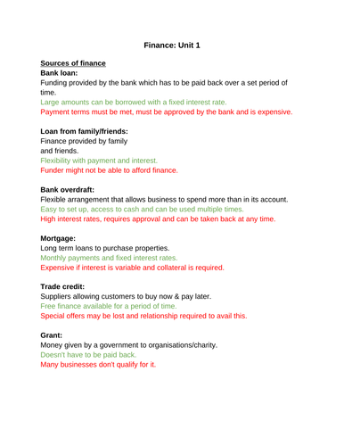 AQA GCSE BUSINESS STUDIES UNIT 1 COMPLETE REVISION | Teaching Resources AQA GCSE BUSINESS STUDIES UNIT 1 COMPLETE REVISION | Teaching Resources