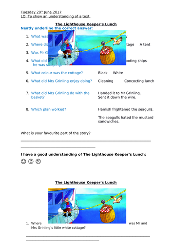 The Lighthouse Keeper's Lunch Planning and Resources KS1 | Teaching ...