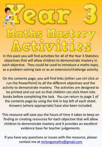 Statistics Mastery Activities – Year 3 | Teaching Resources Statistics Mastery Activities – Year 3 | Teaching Resources
