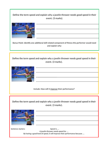 Edexcel GCSE PE - Skill Related components of fitness exam practice ...