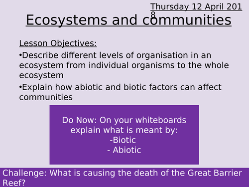 Ecosystems and communities | Teaching Resources