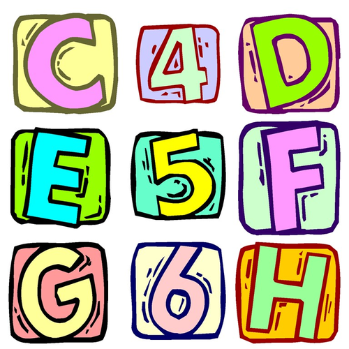 Alphabet and Numbers Clip Art - Letter Blocks and Numbers Clip Art ...