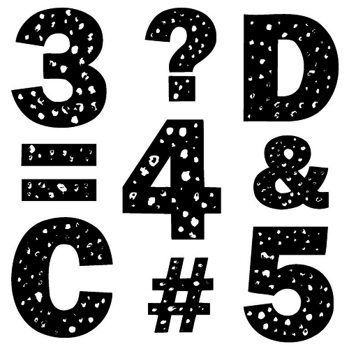 Alphabet and Numbers Clip Art - Speckled Alphabet and Numbers Clip Art ...