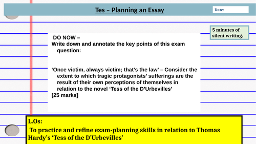 Tess of the D'Urbervilles planning an exam response | Teaching Resources
