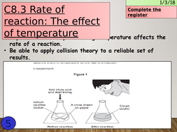 KS4 C8.3 Rate of reactions - the effect of temperature | Teaching Resources