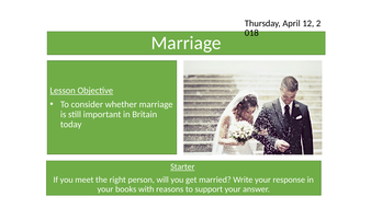 AQA GCSE Sociology Marriage | Teaching Resources