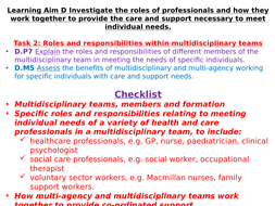 *New* L3 Unit 5 Meeting Individual Care and Support Needs Learning Aim ...