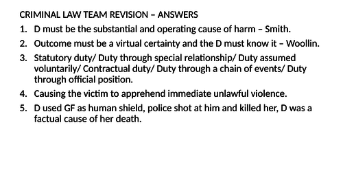 Criminal Law - Revision Quiz | Teaching Resources
