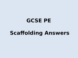 GCSE PE - Scaffolding Exam Answers | Teaching Resources